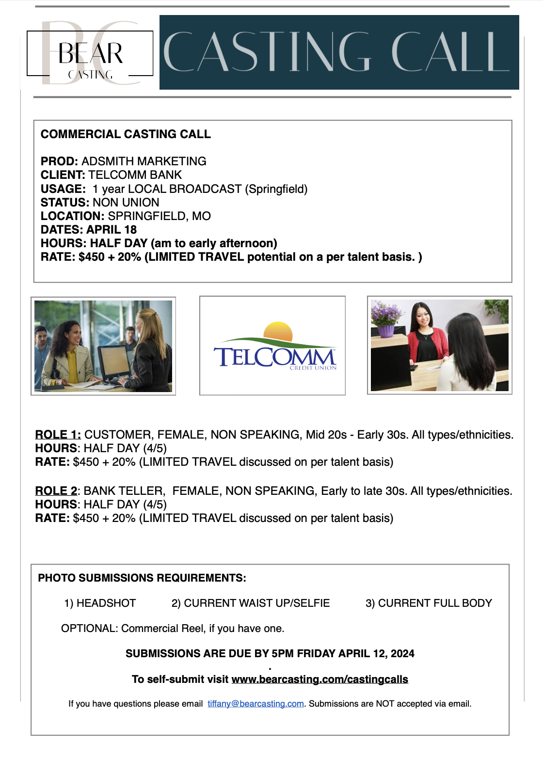 CASTING CALLS — BEAR CASTING